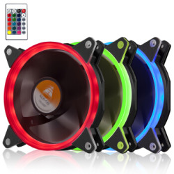 金河田（Golden field）曙光RGB机箱风扇 LED炫彩静音台式电脑主机散热风扇（3只装/12CM高亮光环灯效/遥控）多少钱-什么值得买