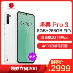 【省50元】锤子 坚果Pro3 8GB 256GB 白色 骁龙855PLUS 4800万四摄多少钱-什么值得买