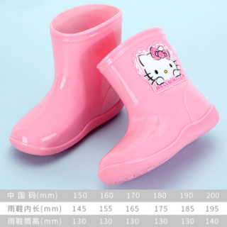 凯蒂猫儿童雨鞋女童女孩防滑胶鞋宝宝卡通幼儿低筒雨靴宝宝水鞋 P171611粉色 190mm/内长185mm【报价 价格 评测 怎么样】 -什么值得买