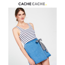 CacheCache背心女学生休闲宽松韩版简约时尚条纹性感背心多少钱-什么值得买