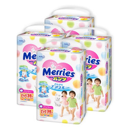 【省69.67元】花王 Merries 妙而舒 婴儿拉拉裤 XL 38片*4包多少钱-什么值得买