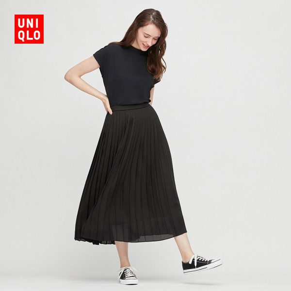 优衣库 女装 雪纺打褶长裙 (优衣库风琴裙) 429209 UNIQLO【报价 价格 评测 怎么样】 -什么值得买