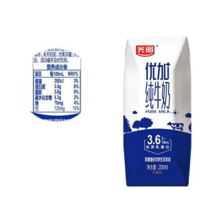 Bright 光明 优加 3.6g乳蛋白 纯牛奶 200ml*24盒 钻石装【报价 价格 评测 怎么样】 -什么值得买