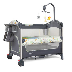 【省169.36元】valdera婴儿床_VALDERA 瓦德拉 多功能可折叠婴儿床 置物架+音乐铃+蚊帐 110*65*87cm多少钱-什么值得买