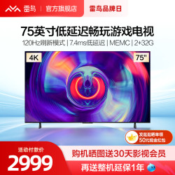 【省500元】液晶电视机_FFALCON 雷鸟 鹏6SE 75英寸4K高清智能网络语音AI全面屏液晶云游戏电视机多少钱-什么值得买