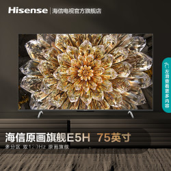 【省3499.5元】海信电视_Hisense 海信 20点前20名：Hisense 海信 75E5H 原画电视 75寸【6期免息】多少钱-什么值得买