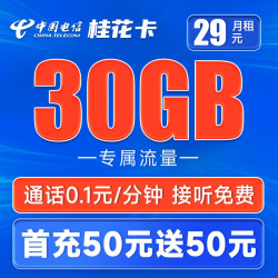 中国电信运营商_CHINA TELECOM 中国电信 桂花卡 29元 30G全国流量多少钱-什么值得买