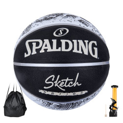 斯伯丁瑜伽运动_SPALDING 斯伯丁 素描系列 耐磨防滑 尼龙缠纱 橡胶 7号标准球 篮球 84-447Y多少钱-什么值得买