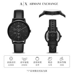 【省320元】Armani Exchange男款机械表_Armani Exchange 阿玛尼（ARMANI EXCHANGE）手表男士皮质 ...