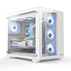 航嘉机箱_Huntkey 航嘉 S980龙卷风 全景侧透（支持ATX主板/360水冷） S980龙卷风-白色 支持240/360水冷/10个风扇位/ATX主板多少钱-什么值得买