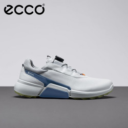 【省159.95元】爱步男士休闲鞋_ecco 爱步 运动鞋男 2023年新款防滑透气休闲男鞋 高尔夫健步H4系列108504 白色/复古蓝 ...