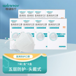 【省30元】稳健医疗安全健康_winner 稳健医疗 口罩降价了！！！稳健成人防护口罩 n95折叠式头戴 立体剪裁防护用品 N95白色 7袋 ...
