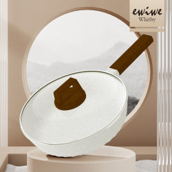 【省210元】怡惟煎锅_ewiwe 怡惟 白色麦饭石煎锅 25cm多少钱-什么值得买