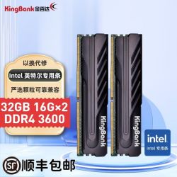 金百达内存_KINGBANK 金百达 32GB(16G×2)DDR4 3600台式机内存条黑爵Intel专用CJR颗粒多少钱-什么值得买