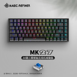 魔炼者键盘_魔炼者 MAGIC-REFINER)MK27蓝牙无线三模机械键盘 84键盘 黑色矮青轴多少钱-什么值得买