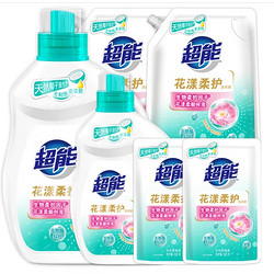 【省65元】超能洗衣液_超能 花漾柔护洗衣液 12斤（2kg+1kg+1kg*2+500g*2）多少钱-什么值得买