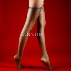 安幸袜子_ANSUN 安幸 「缎」1D无边长筒丝袜性感超薄过膝黑丝纯欲大腿袜2双装多少钱-什么值得买