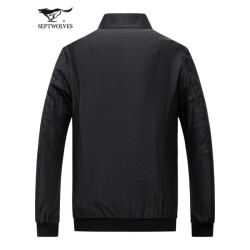 【省140元】七匹狼男外套_SEPTWOLVES 七匹狼 夹克男外套潮 001(黑色)-1526 175/92A(XL)多少钱-什么值得买