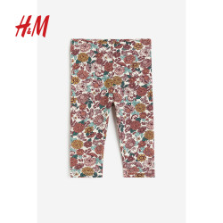 H&M童装_H&M HM童装女婴幼童裤子2023秋季新款洋气时髦花卉印花长裤1114323多少钱-什么值得买