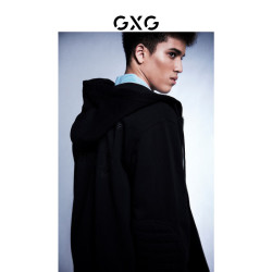 【省58.45元】GXG男上装_GXG 男装21年秋季商场同款032c联名潮流连帽拉链卫衣易穿搭 黑色 165/S多少钱-什么值得买