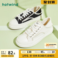 【省55.54元】热风女士帆布鞋_hotwind 热风 女鞋23秋新款时尚休闲脚蹬两穿懒人鞋松糕跟圆头系带帆布鞋女多少钱-什么值得买