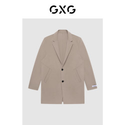【省79.1元】GXG男外套_GXG 男装 冬季新款商场同款棋盘格系列浅卡其大衣轻商务 浅卡其 羊毛羊绒多少钱-什么值得买