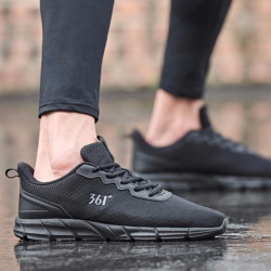 【省150元】361°跑鞋_361° 361 男鞋冬季运动鞋透气网面慢跑鞋软底休闲鞋子 乌黑色/烟灰 42多少钱-什么值得买