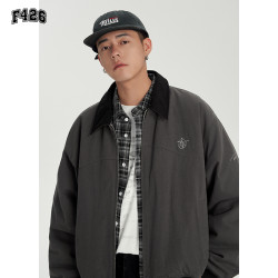 【省25元】F426男外套_F426 国潮牌情侣嘻哈冬季宽松水洗工装翻领夹克外套棉服多少钱-什么值得买