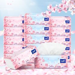 得宝抽纸_Tempo 得宝 抽纸 樱花味4层加厚90抽*4包湿水不易破 纸巾 餐巾纸 卫生纸单提多少钱-什么值得买