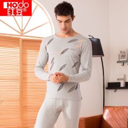 红豆袜子_Hodo 红豆 100%全棉秋衣秋裤男印花舒适纯棉薄款圆领男士保暖内衣套装多少钱-什么值得买