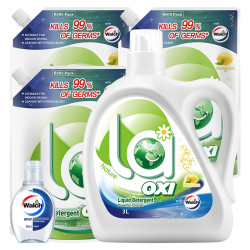 威露士洗衣凝珠_Walch 威露士 有氧洗衣液套装12.04斤（瓶3kg+袋1kgx3+免洗手液20ml）除菌除螨 赠送4斤卫新薰衣草洗衣液多少钱-什么值得买