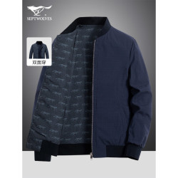 【省50元】七匹狼男外套_SEPTWOLVES 七匹狼 男士双面夹克衫春季新款商务休闲棒球领外套男装上衣多少钱-什么值得买