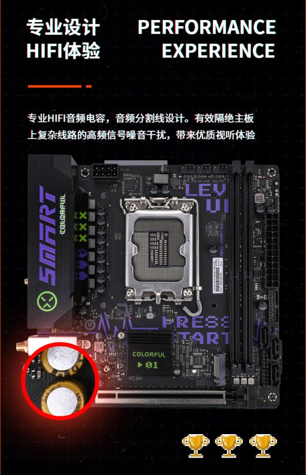 COLORFUL 七彩虹 H610I SMART WIFI V20 DDR4 游戏主板 支持12400/12400F (Intel H610 ...