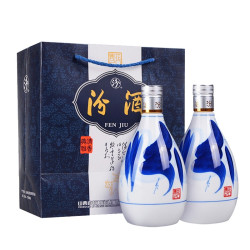 【省141.18元】汾酒白酒_汾酒 青花20 清香型白酒 53度 375mL 2瓶 双瓶装（内含礼袋）多少钱-什么值得买