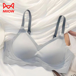 【省62.86元】内衣胸罩_Miiow 猫人 内衣 女士无痕透气 舒适文胸聚拢收副乳软支撑固定杯胸罩 浅蓝多少钱-什么值得买
