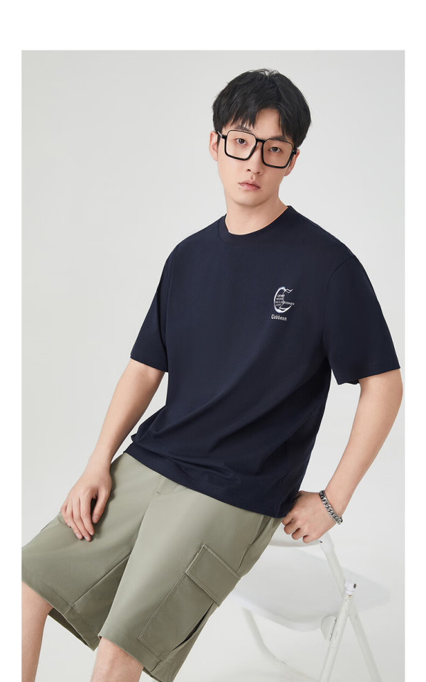 【省189元】卡宾男士T恤_Cabbeen 卡宾 LOGO印花凉感T恤多少钱-什么值得买