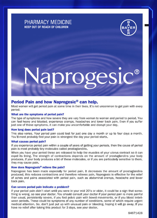 BAYER 拜耳 澳洲萘普生Naprogesic 止痛止疼头痛痛经姨妈痛拜耳痛经小蓝片 24粒【报价 价格 评测 怎么样】 -什么值得买