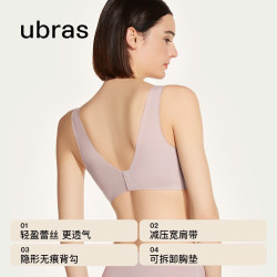 【省33元】Ubras文胸_Ubras 鸢尾蕾丝大码背勾式文胸B-E杯内衣无钢圈舒适无痕大胸显小 深蓝色 L多少钱-什么值得买