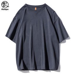 乱步男士T恤_Rampo 乱步 美式200g 重磅纯棉短袖t恤男圆领宽松男士纯白色打底衫2024新款夏多少钱-什么值得买