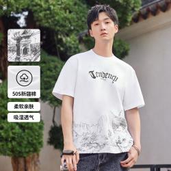 卡宾男上装_Cabbeen 卡宾 男士短袖t恤夏季纯棉字母印花宽松青少年休闲潮流多少钱-什么值得买