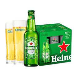 【省25元】经典啤酒_Heineken 喜力 经典啤酒 330ml*9瓶 礼盒装 赠品牌啤酒杯2个多少钱-什么值得买