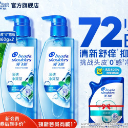 海飞丝洗发水_Head & Shoulders 海飞丝 清新舒痒洗发水 360g*2 送200g洗发水多少钱-什么值得买