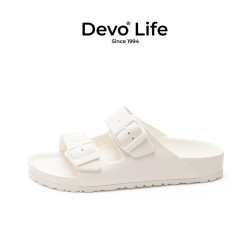 【省147.65元】的沃男式拖鞋_Devo 的沃 Life的沃男女同款凉拖EVA一字拖鞋 沙滩鞋1618 白色多少钱-什么值得买