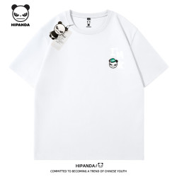 【省40元】你好熊猫男上装_HIPANDA 你好熊猫 HI PANDA我很好设计感短袖男重磅t恤运动休闲健身跑步舒适透气纯棉半袖衫多少钱-什么值得买