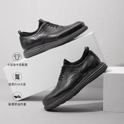 【省45元】奥康商务正装鞋_AOKANG 奥康 男士皮鞋真皮透气秋季薄款软底舒适休闲布洛克皮鞋男多少钱-什么值得买