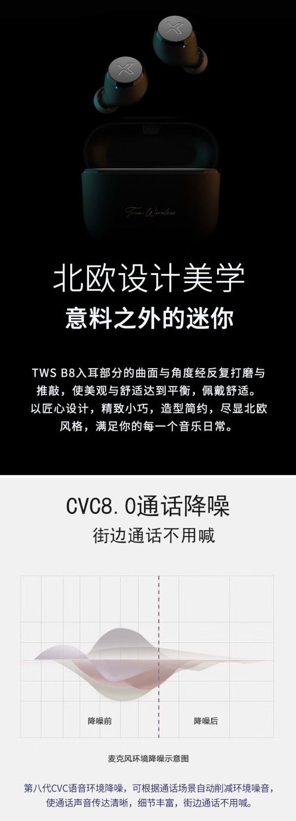 EDIFIER 漫步者 TWS B8 入耳式真无线降噪 蓝牙耳机 黑色【报价 价格 评测 怎么样】 -什么值得买