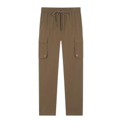 GXG男士休闲裤_GXG 24秋季时尚撞色抽绳男款工装休闲直筒长裤 咖色多少钱-什么值得买