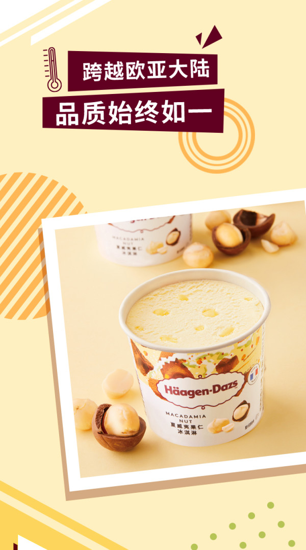 【省31.25元】哈根达斯冰淇淋/雪糕_哈根达斯 Haagen-Dazs）夏威夷果仁口味大桶冰淇淋473ml 家庭装多少钱-什么值得买