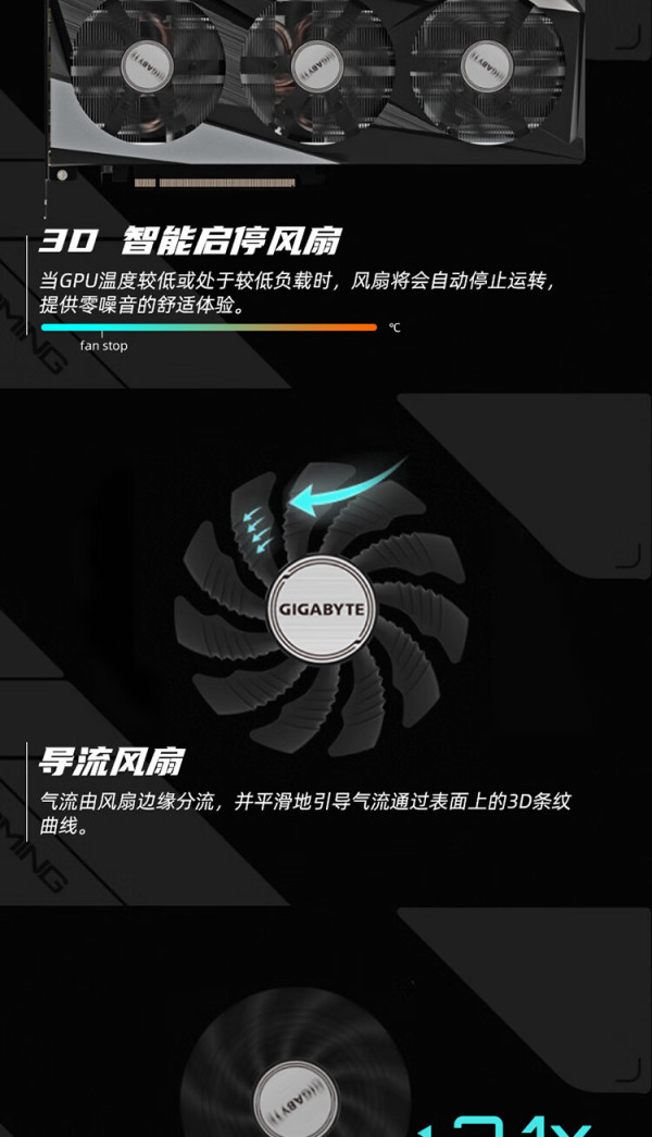 GIGABYTE技嘉7650GRE显卡 魔鹰 Radeon RX 7650 GRE GAMING OC 8G 电竞游戏设计智能学习电脑支持4K ...