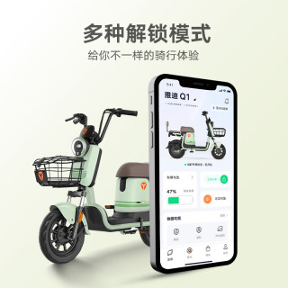 雅迪（yadea）钠电电动自行车Q1-H 94km长续航男女代步通勤大踏板电动车 偏撑可断电电瓶车 春辰绿【报价 价格 评测 怎么样】 -什么值得买